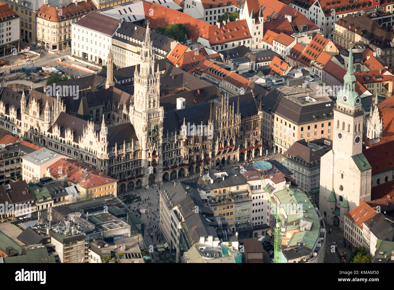 aerial view of the Rathaus, Town Hall, Munich, Bavaria, Germany Stock ...
