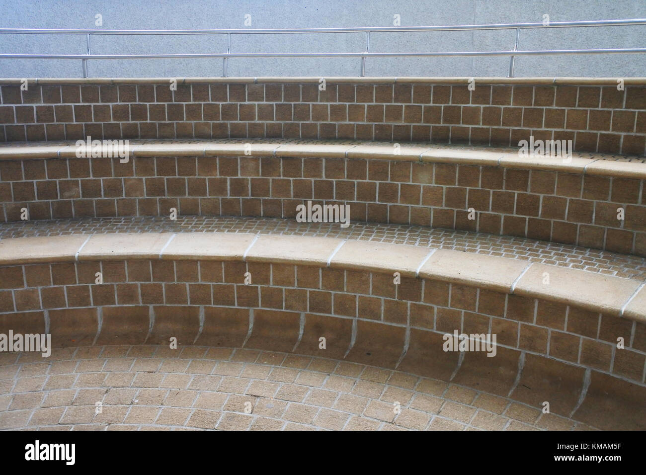 External seating area outside the entrance to Tate, St. Ives, Cornwall ...