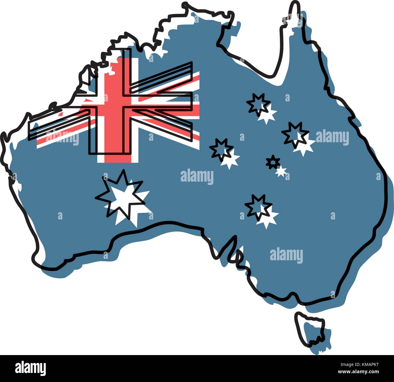 Australia map simple simplified outline hi-res stock photography and ...