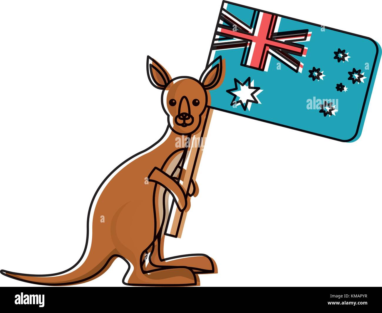kangaroo and australia flag Stock Vector Image & Art - Alamy