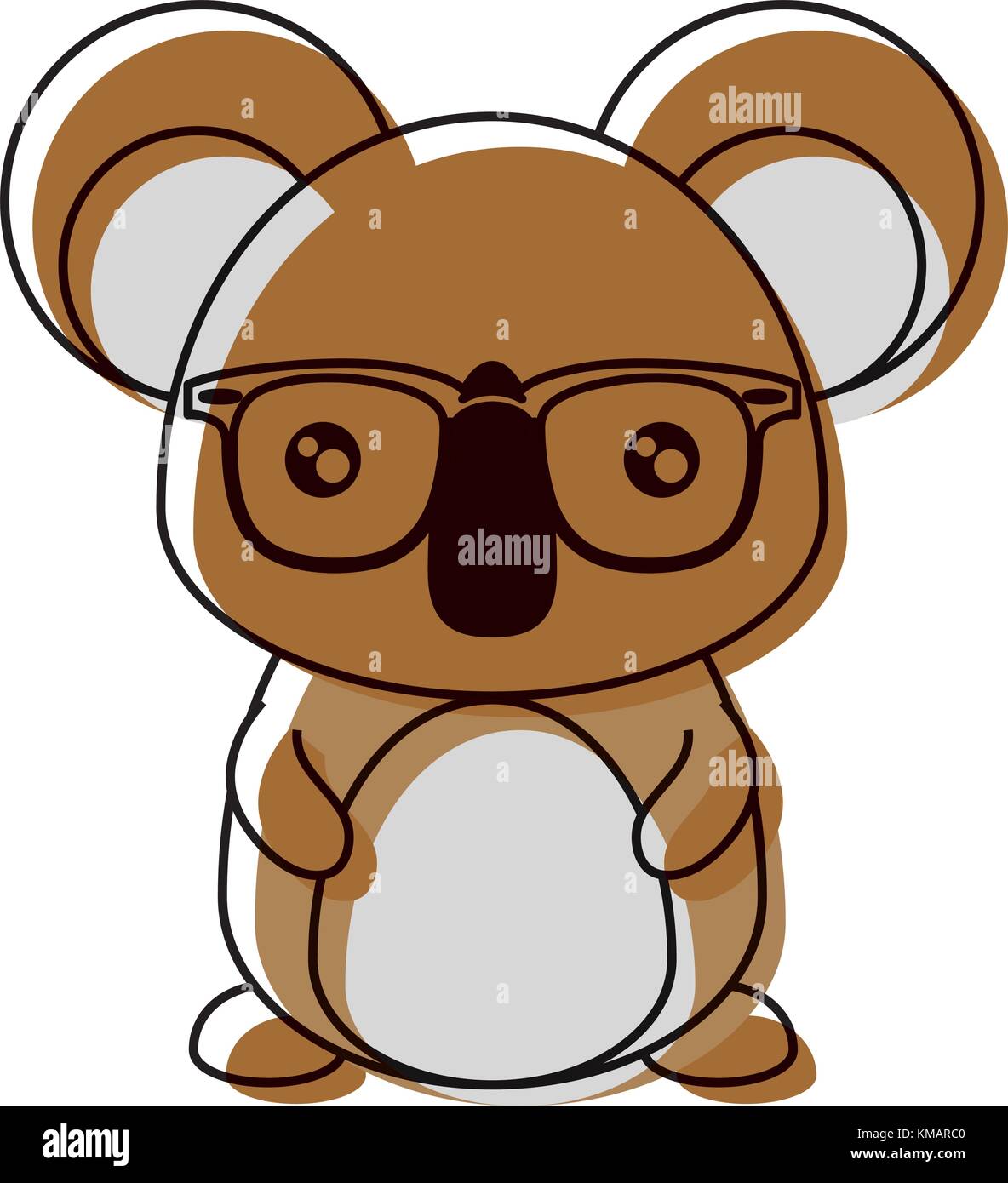 cartoon koala with glasses Stock Vector Image & Art - Alamy