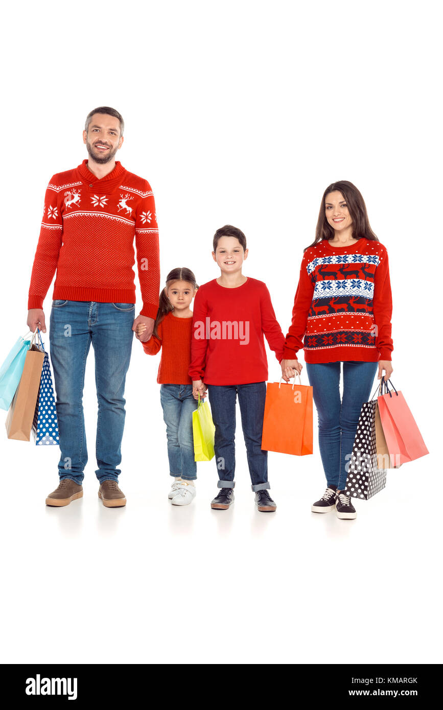 family with shopping bags Stock Photo - Alamy