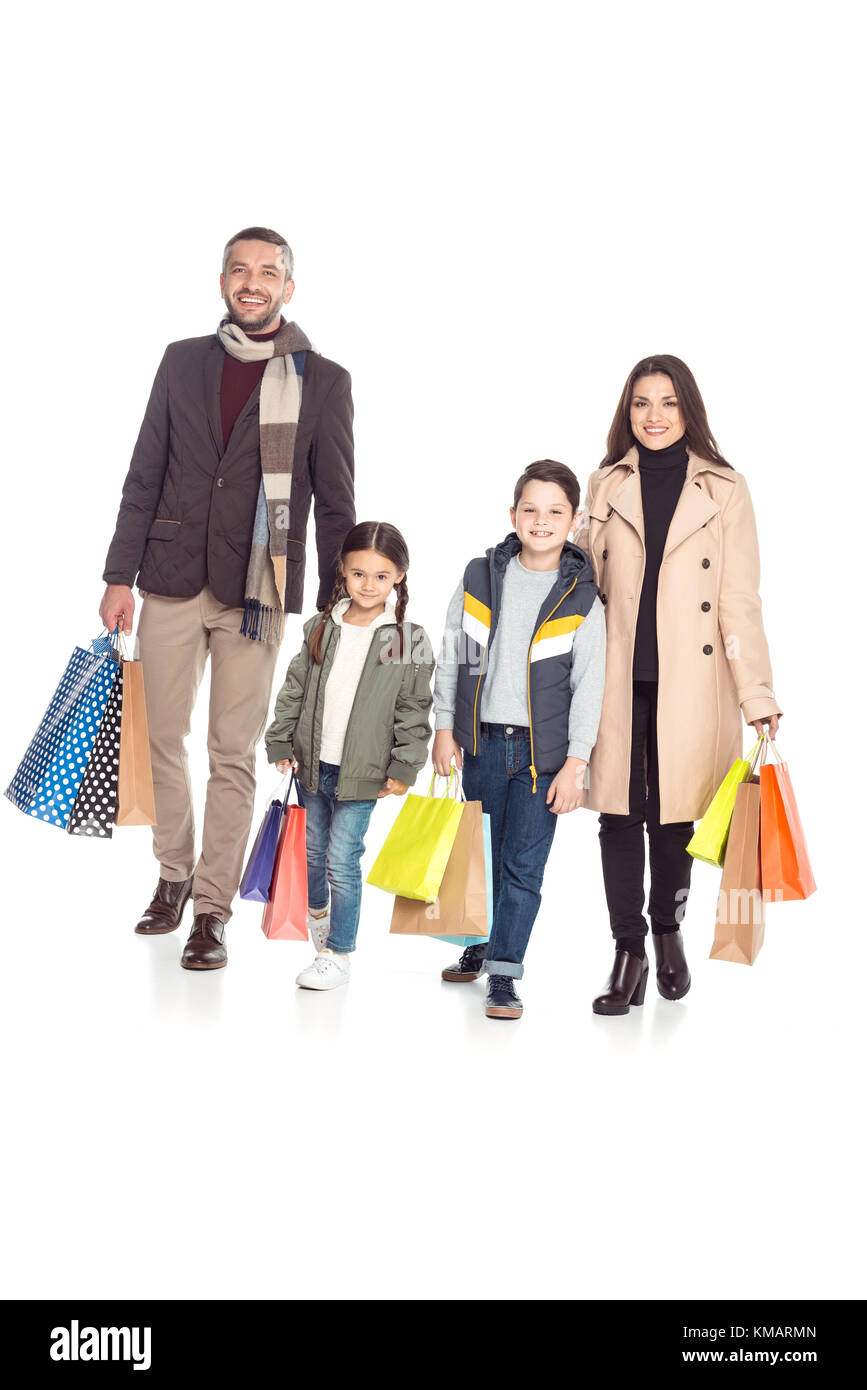 family with shopping bags Stock Photo - Alamy