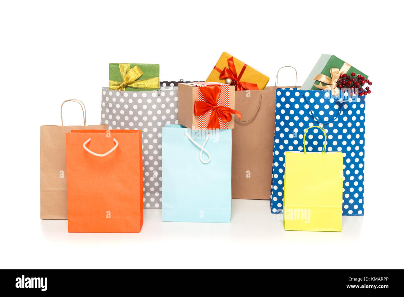shopping bags with gifts Stock Photo - Alamy