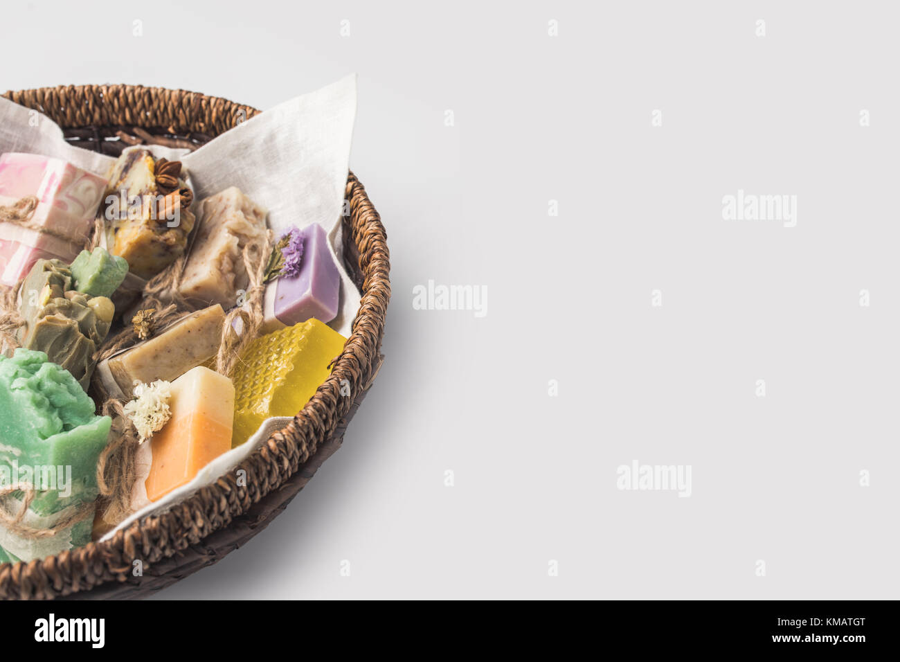 various handcrafted soap in bowl Stock Photo - Alamy