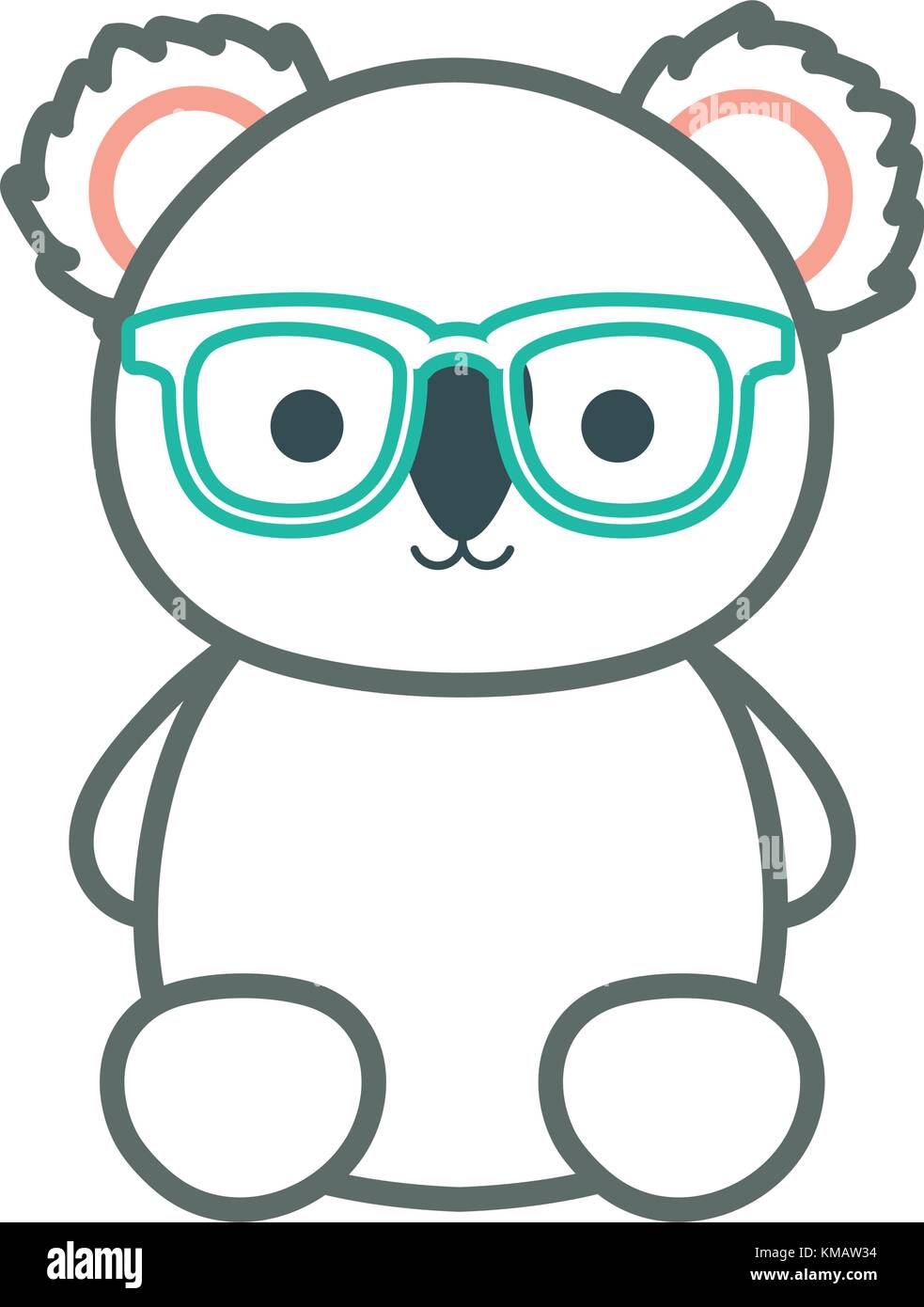 cartoon koala with glasses Stock Vector Image & Art - Alamy