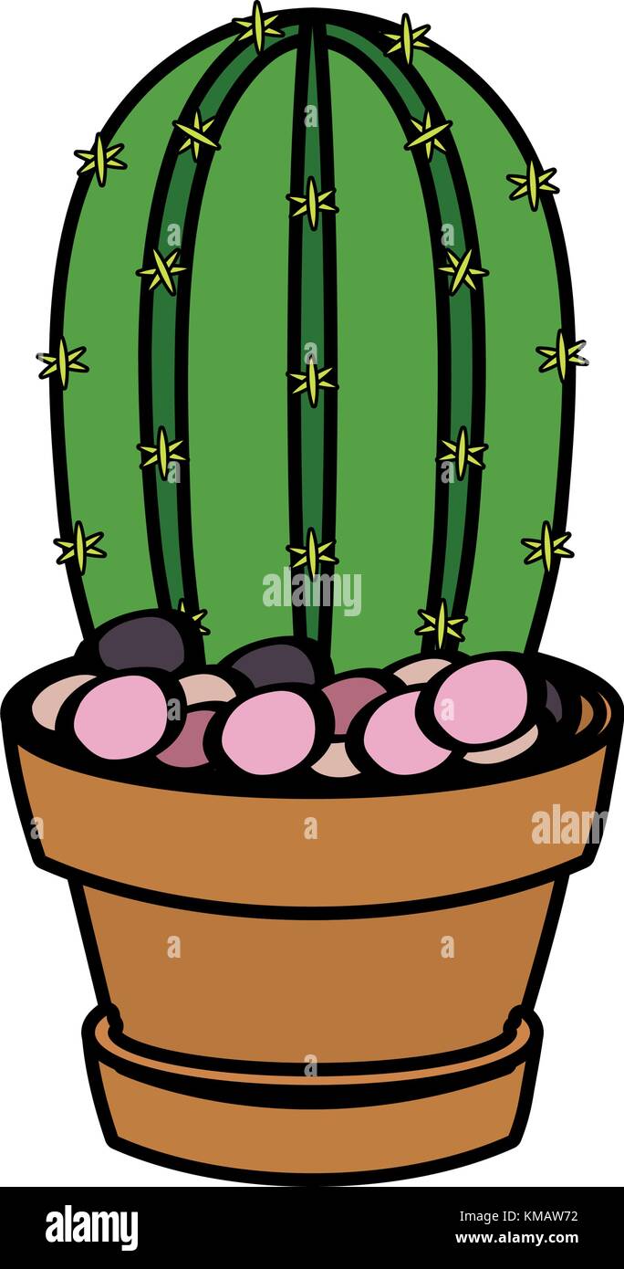 cartoon cactus in a pot Stock Vector Image & Art - Alamy