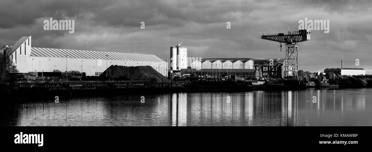 A view of the River Clyde, which includes the Barclay Curle Crane Stock ...