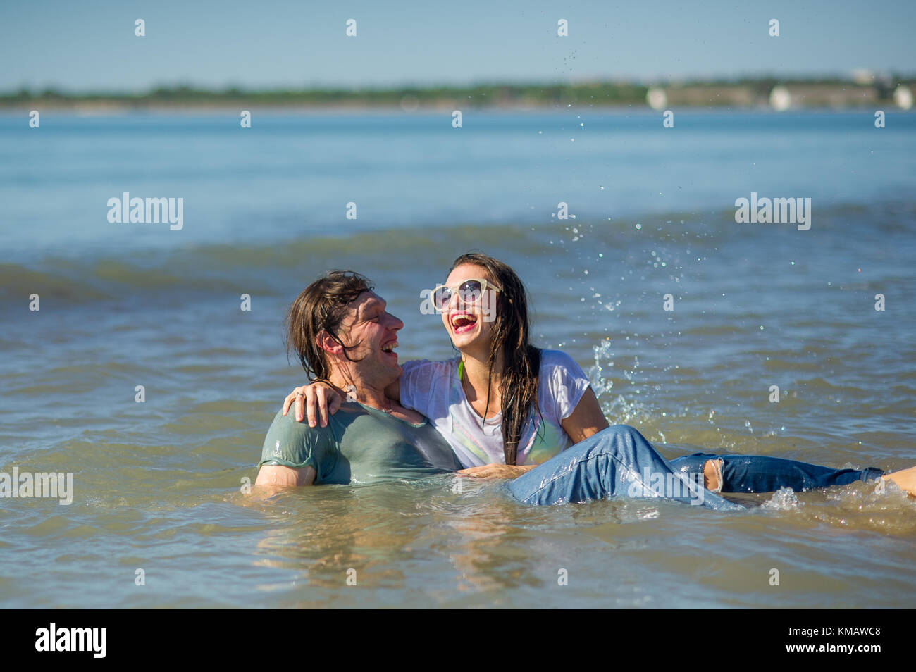 Couple Bathing At The River High Resolution Stock Photography and ...