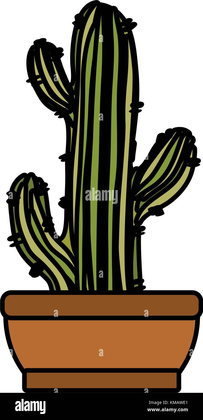cartoon cactus in a pot Stock Vector Image & Art - Alamy