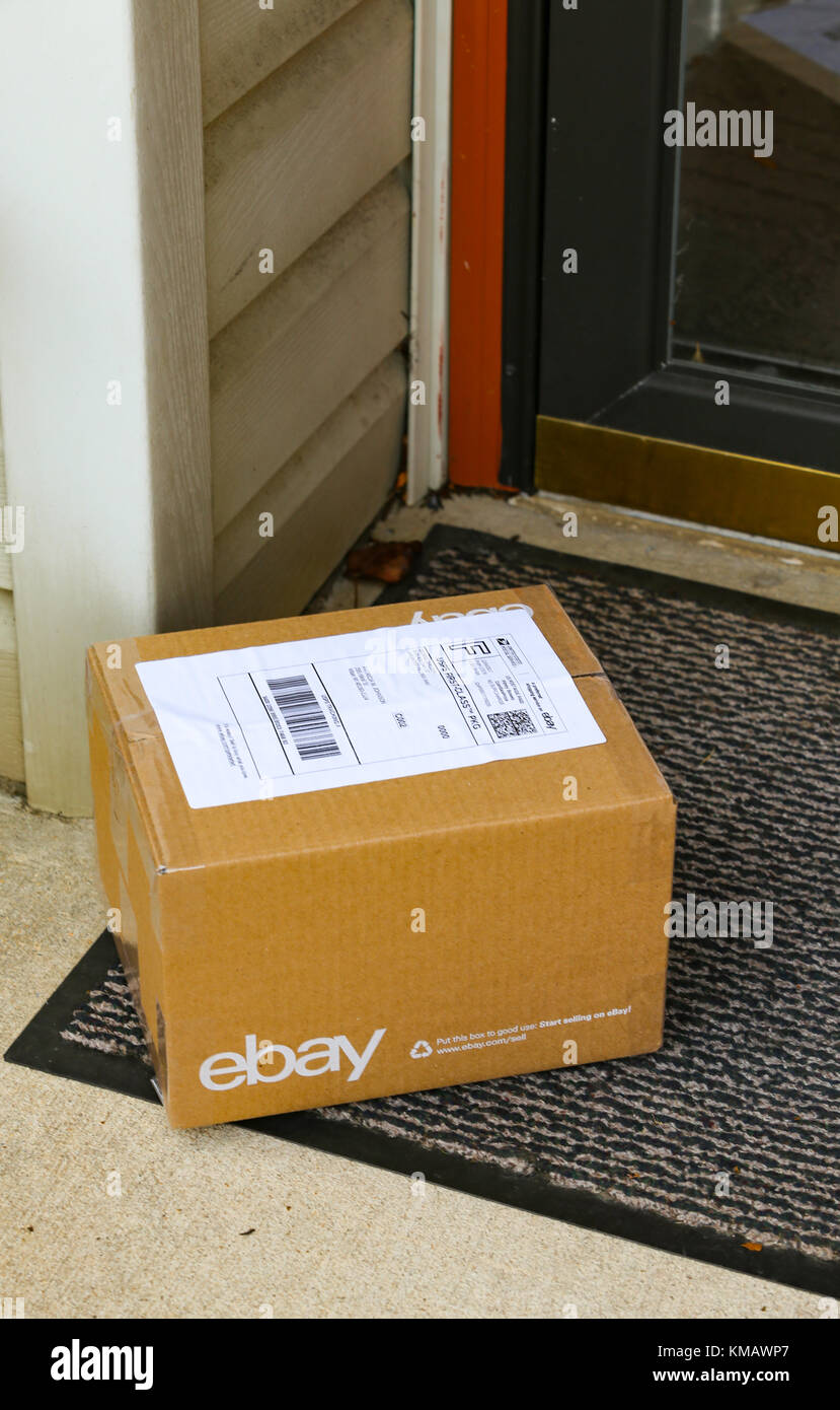 Lancaster, PA, USA - December 4, 2017: An ebay package delivered at a ...