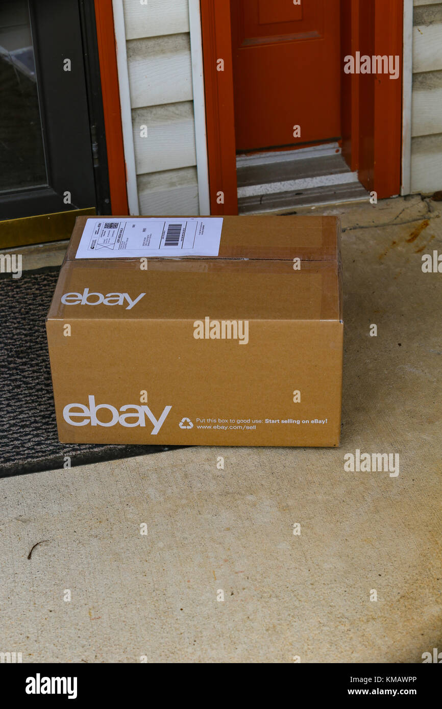 Lancaster, PA, USA - December 4, 2017: An ebay package delivered at a ...
