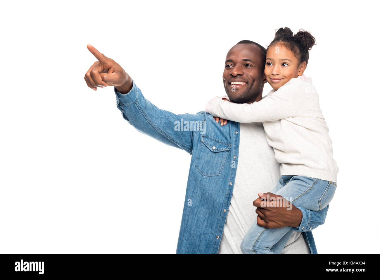 father and daughter looking away Stock Photo - Alamy