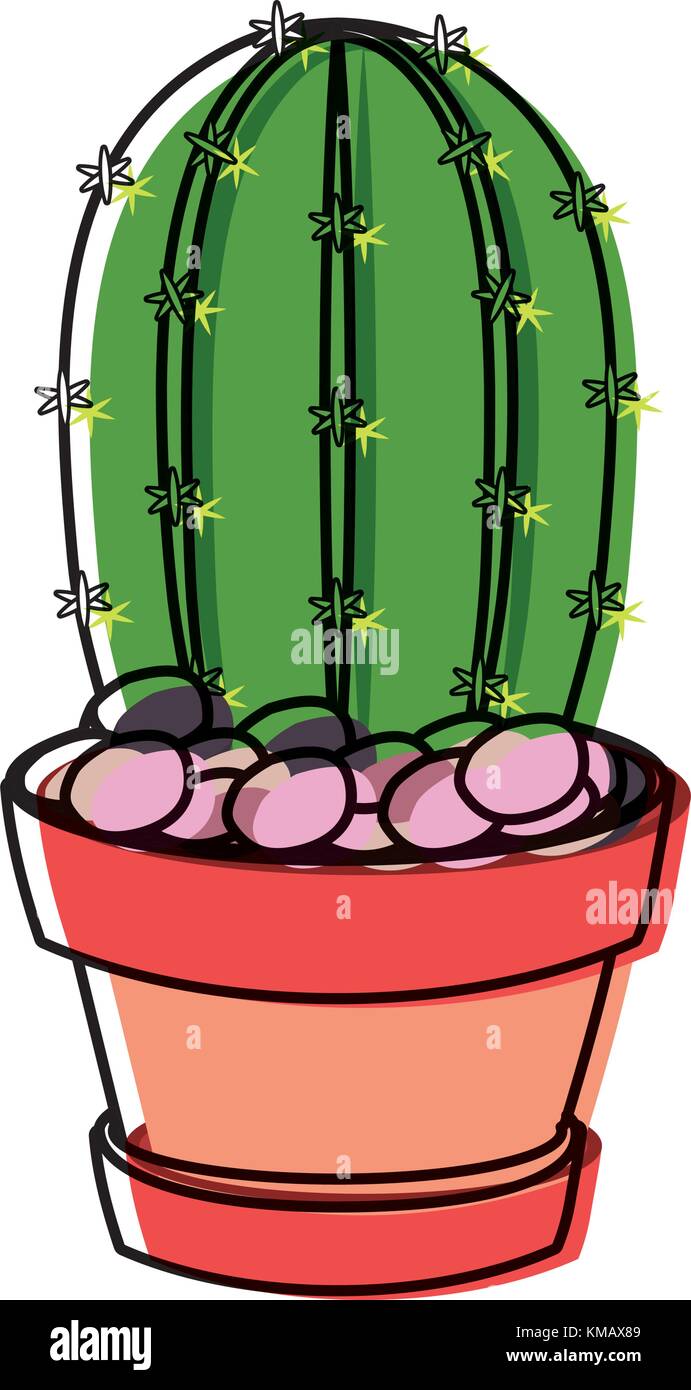 cartoon cactus in a pot Stock Vector Image & Art - Alamy