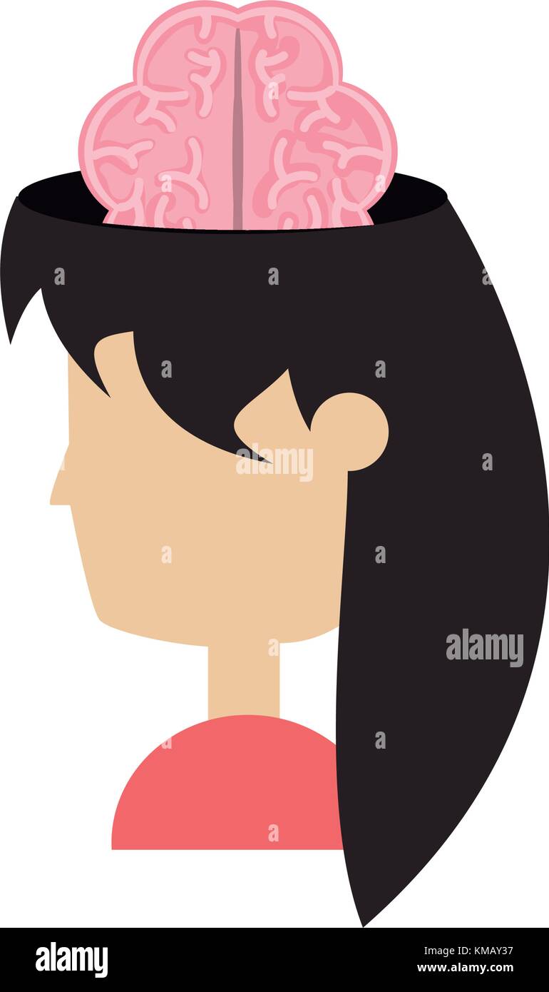 woman head and brain icon Stock Vector Image & Art - Alamy