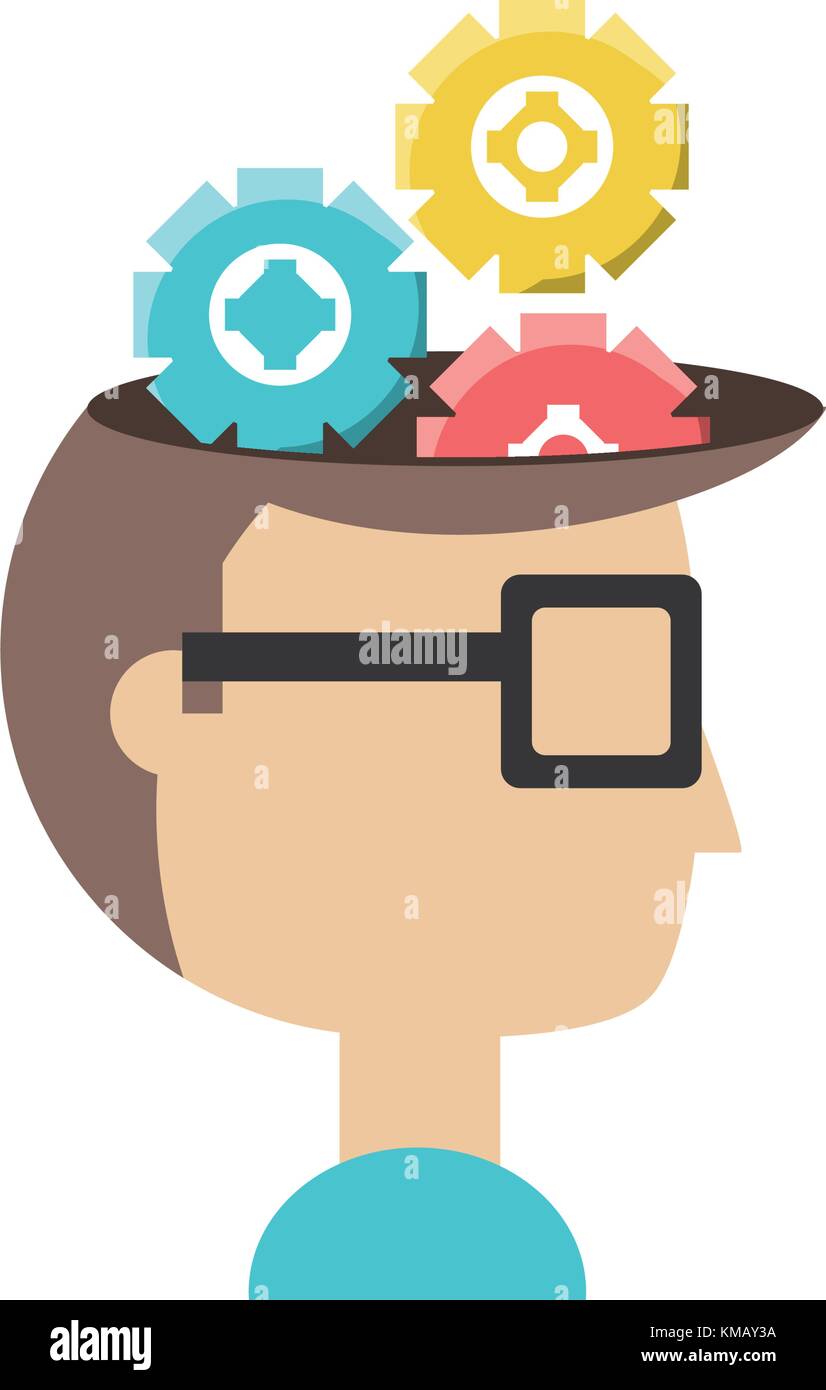 cartoon man with gears wheels Stock Vector Image & Art - Alamy