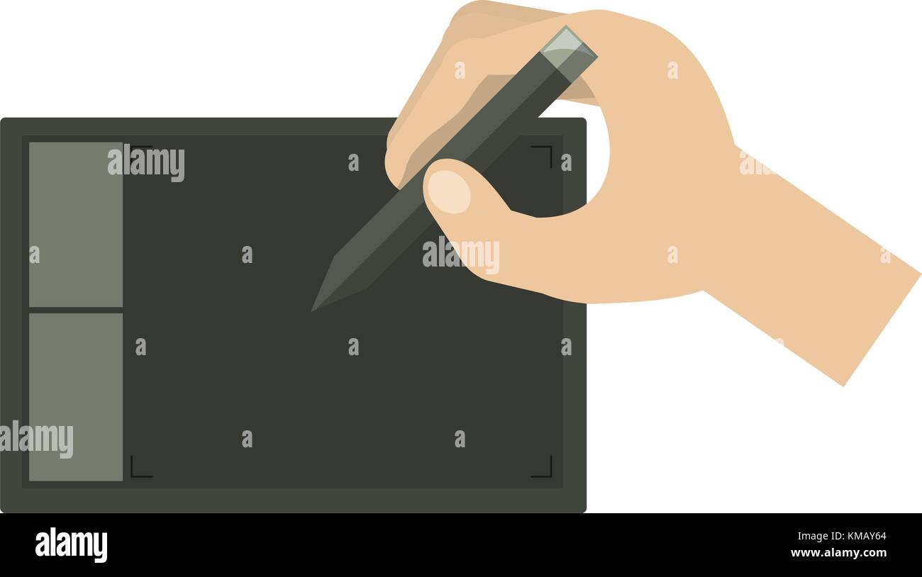 Designer using drawing tablet Stock Vector Images - Alamy