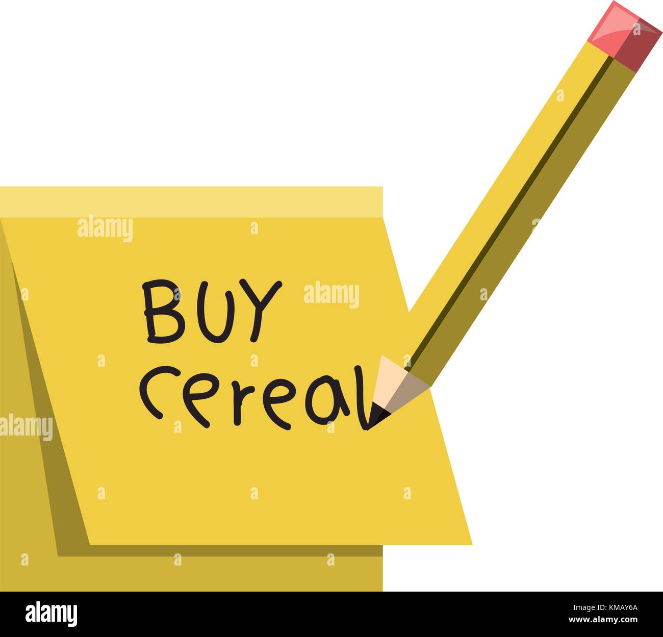 pencil and sticky note Stock Vector Image & Art - Alamy