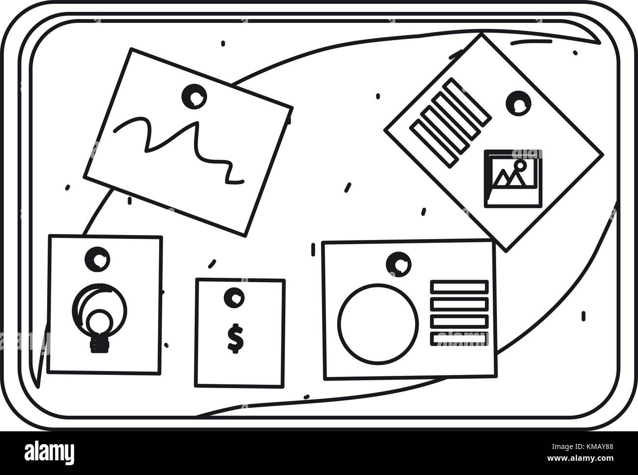 cork board with notes icon Stock Vector Image & Art - Alamy