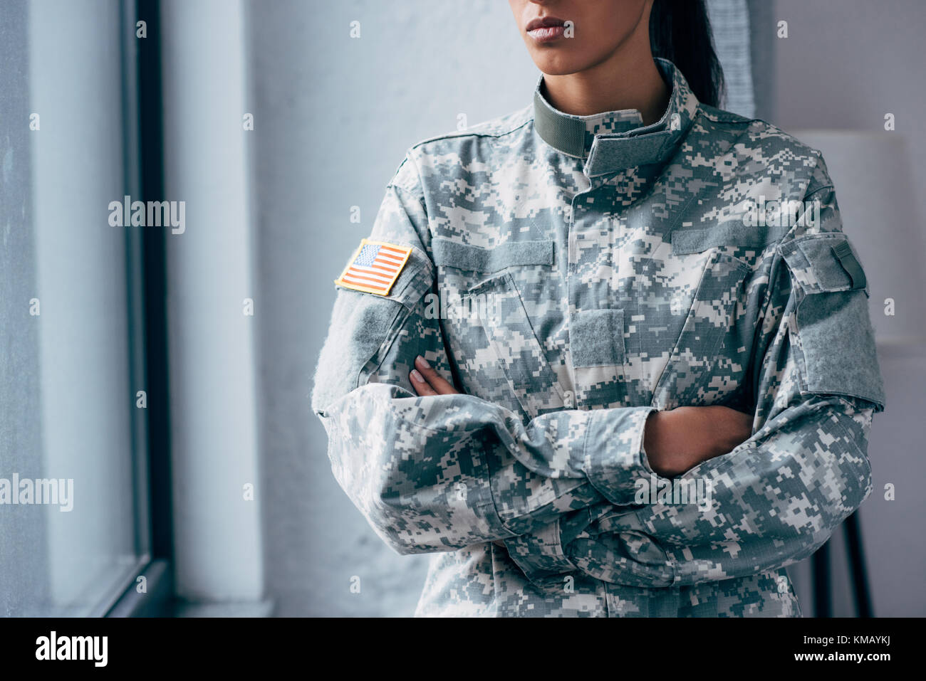 military uniform with usa flag emblem Stock Photo - Alamy