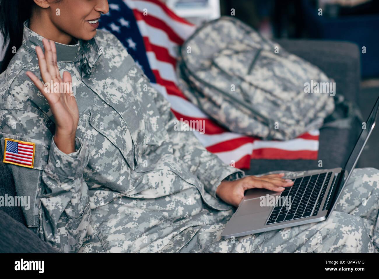 soldier making video call Stock Photo - Alamy