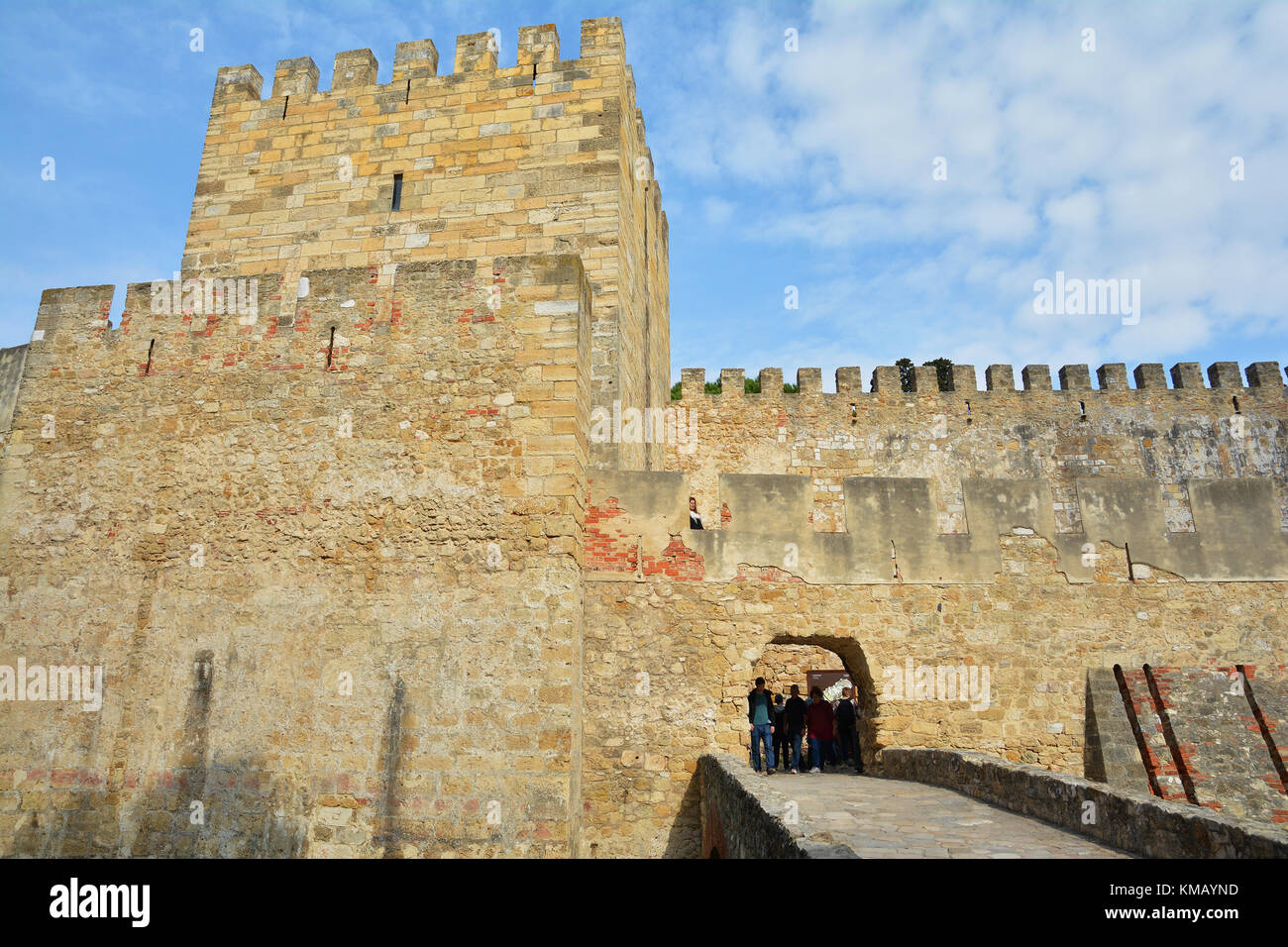 LISBON, PORTUGAL - NOVEMBER 1, 2017. Sao Jorge (St. George) Castle in ...