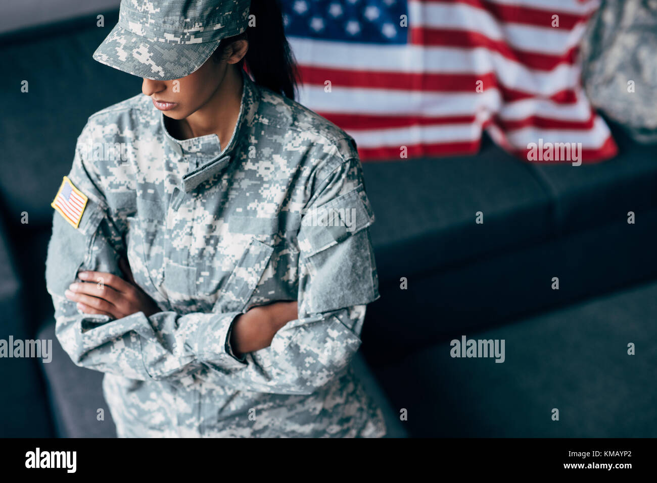 soldier with crossed arms Stock Photo - Alamy