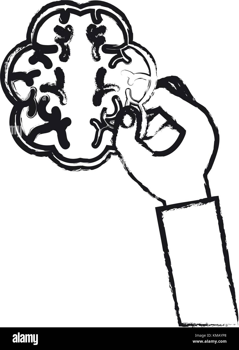 hand with brain icon Stock Vector Image & Art - Alamy