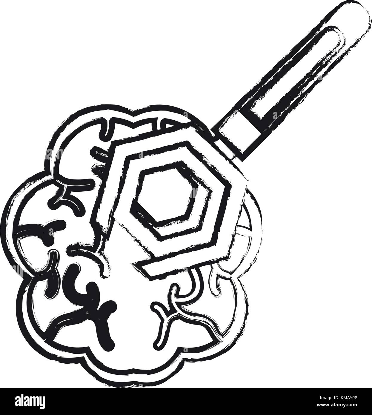 brain and spanner tool icon Stock Vector Image & Art - Alamy