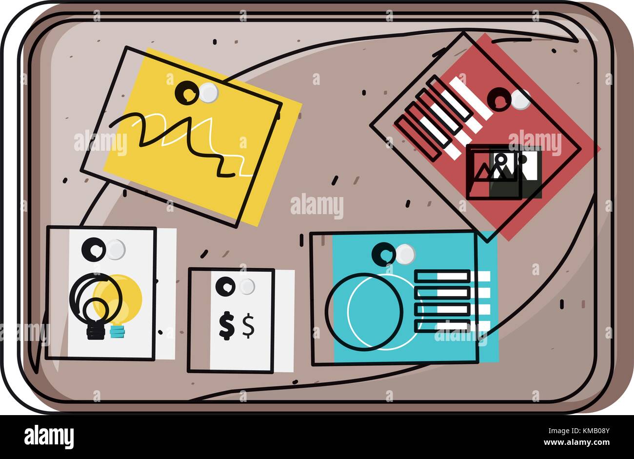 cork board with notes icon Stock Vector Image & Art - Alamy