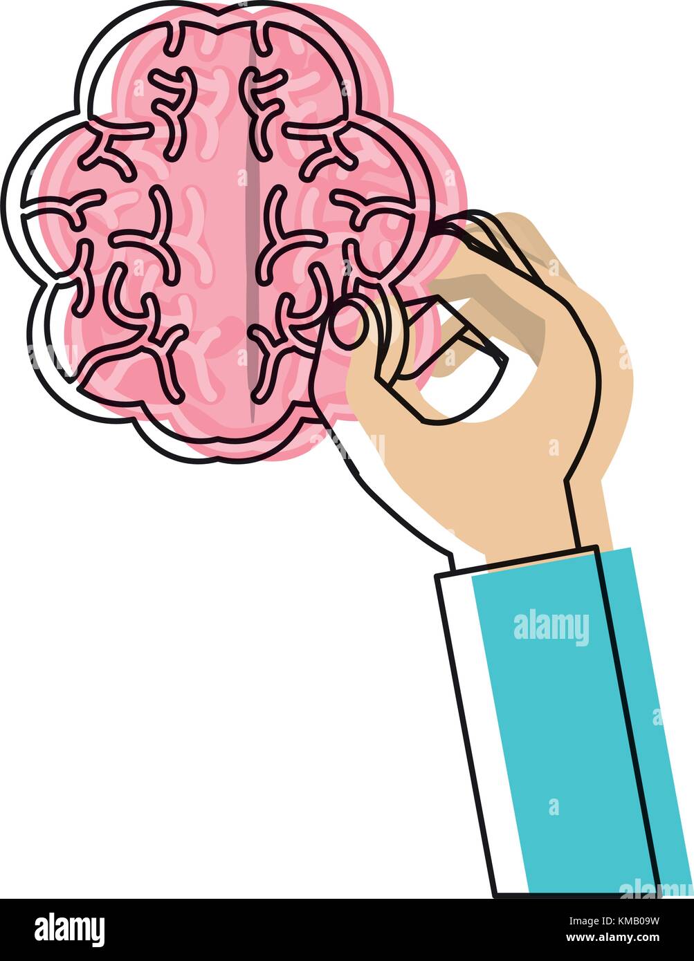 hand with brain icon Stock Vector Image & Art - Alamy
