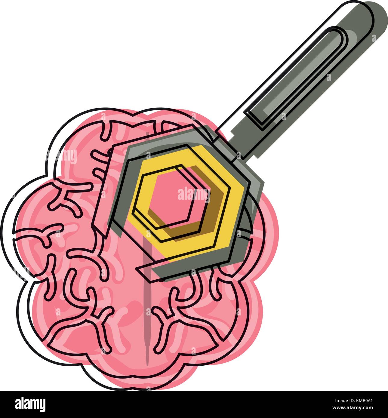 brain and spanner tool icon Stock Vector Image & Art - Alamy