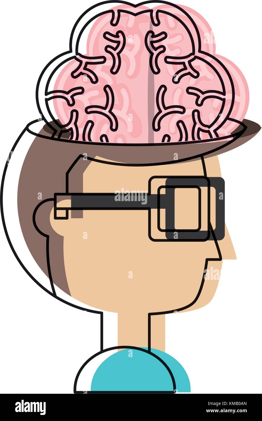 man head and brain icon Stock Vector Image & Art - Alamy