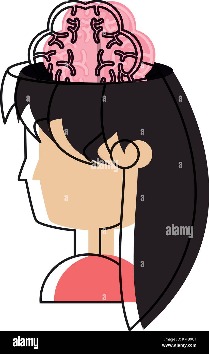 woman head and brain icon Stock Vector Image & Art - Alamy