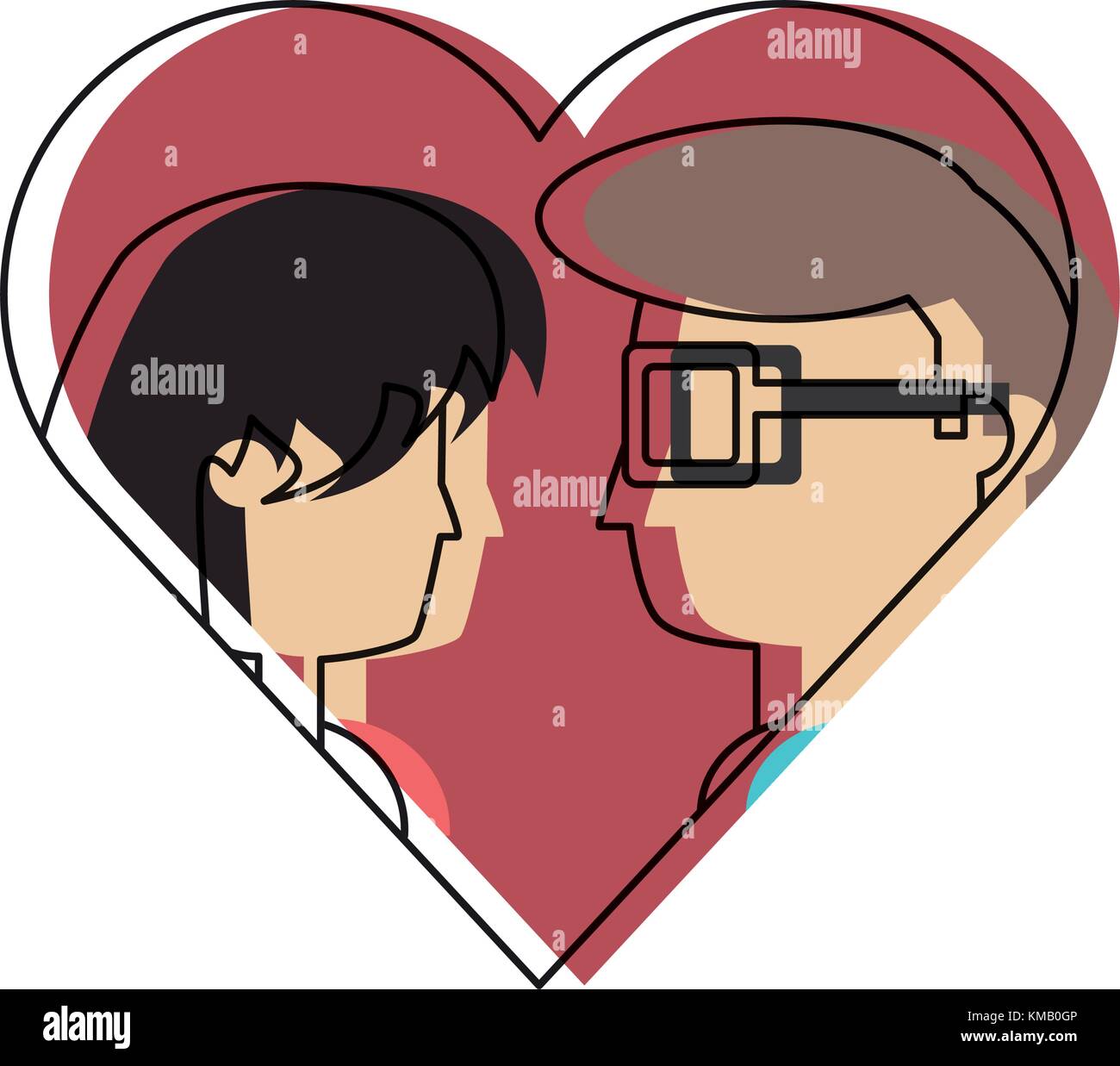 heart with couple icon Stock Vector Image & Art - Alamy