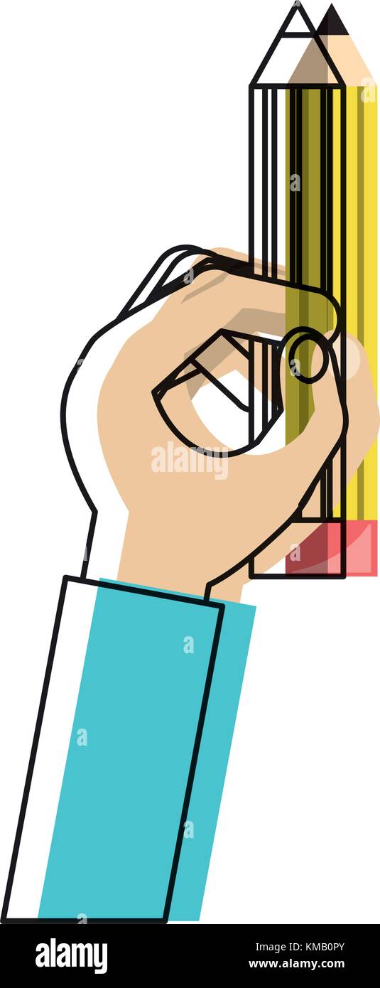 hand holding a pencil icon Stock Vector Image & Art - Alamy