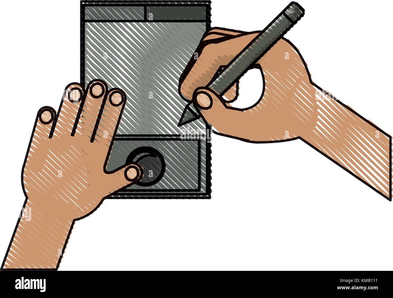 Designer using drawing tablet Stock Vector Images - Alamy