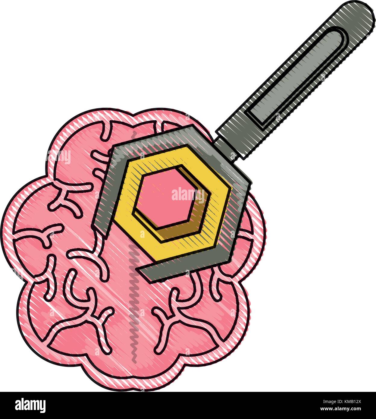 brain and spanner tool icon Stock Vector Image & Art - Alamy