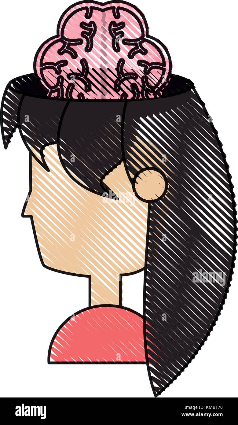 woman head and brain icon Stock Vector Image & Art - Alamy
