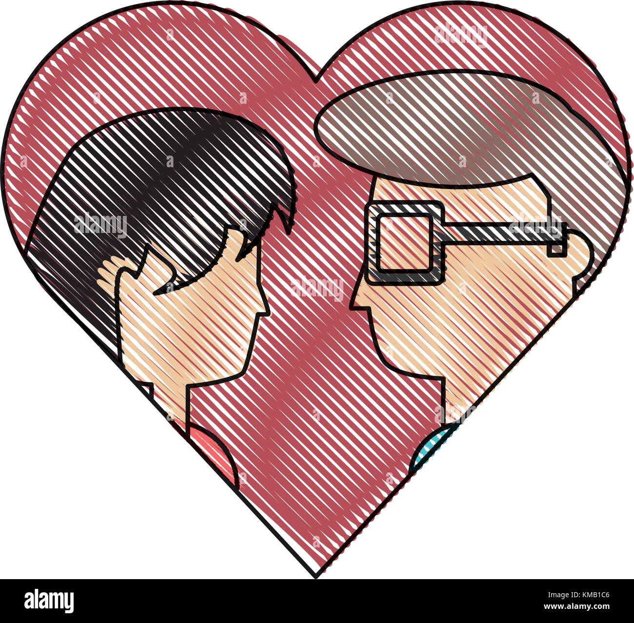 heart with couple icon Stock Vector Image & Art - Alamy