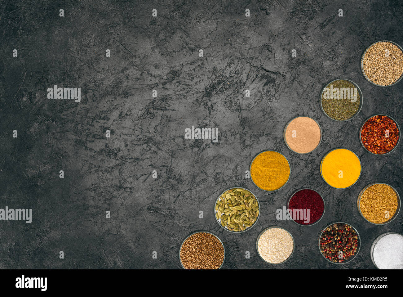 different spices in glass bowls Stock Photo - Alamy