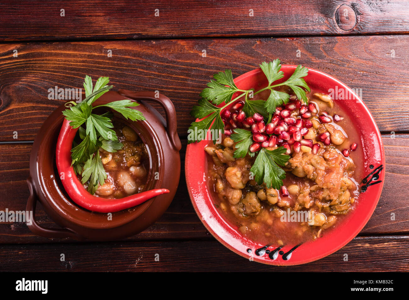 food studio with vegetarian beans spicy ragout with pepper and ...