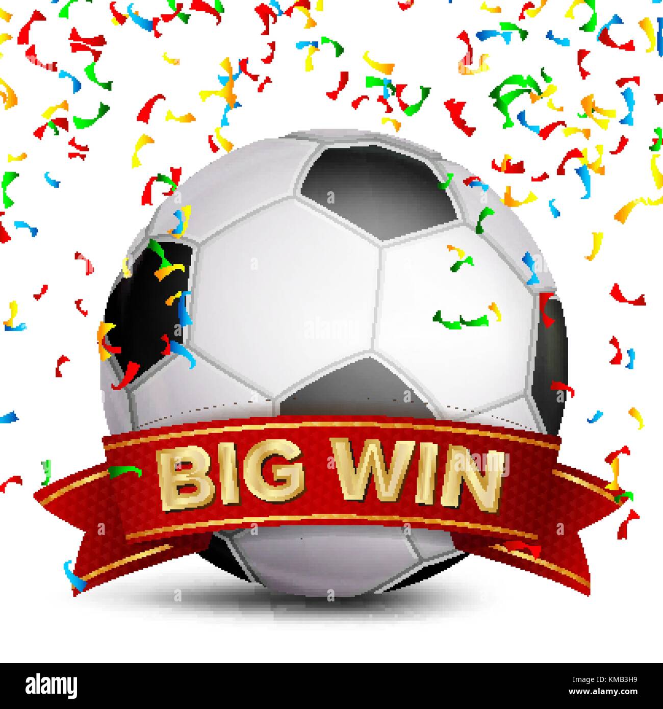 Football Award Vector. Red Ribbon. Big Sport Game Win Banner Background ...