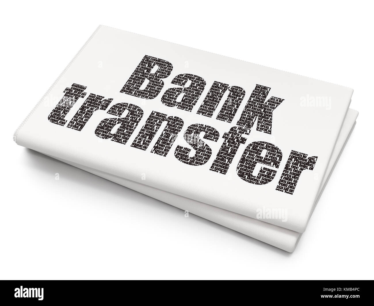 Money concept: Bank Transfer on Blank Newspaper background Stock Photo ...