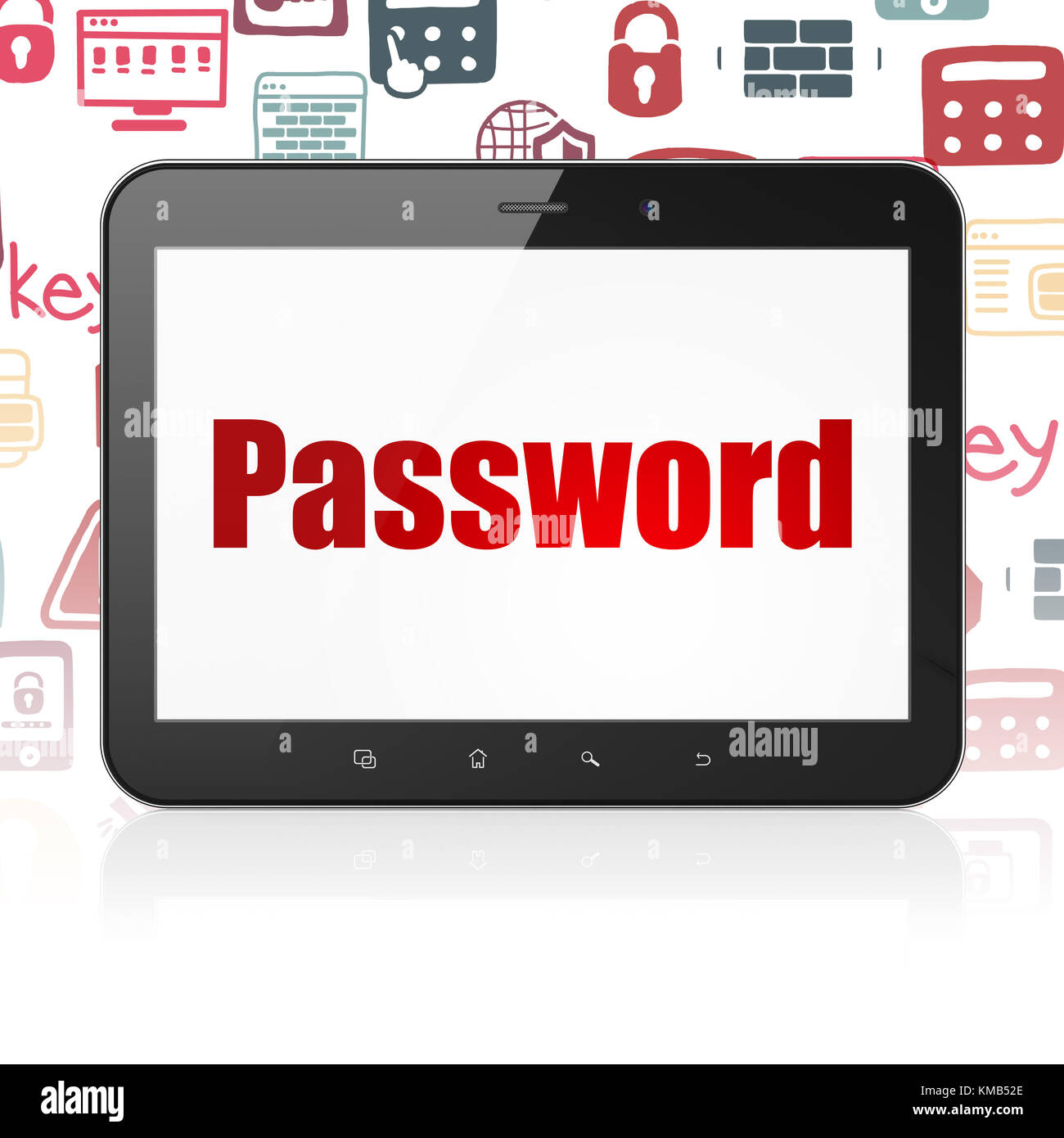Protection concept: Tablet Computer with Password on display Stock ...