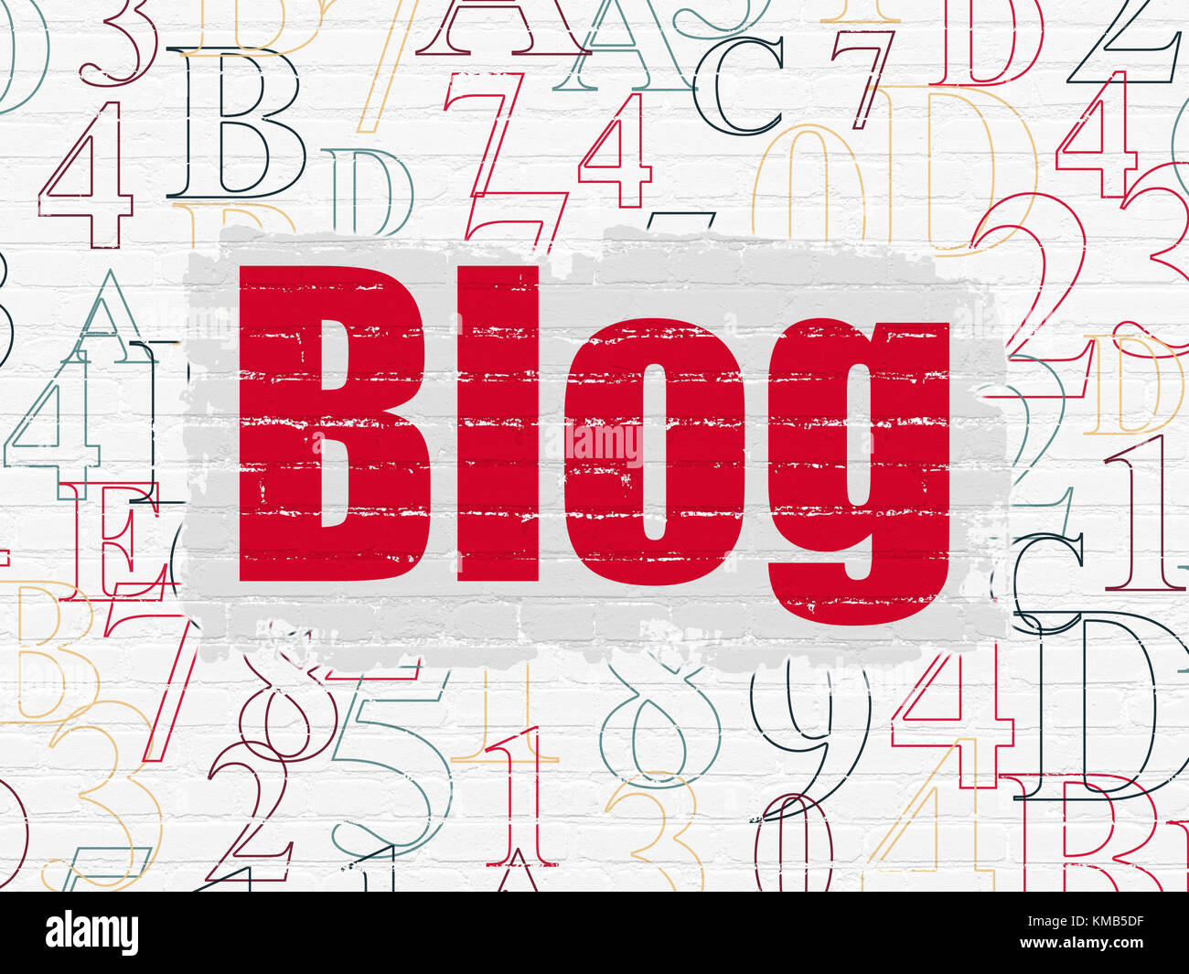 Web design concept: Blog on wall background Stock Photo - Alamy