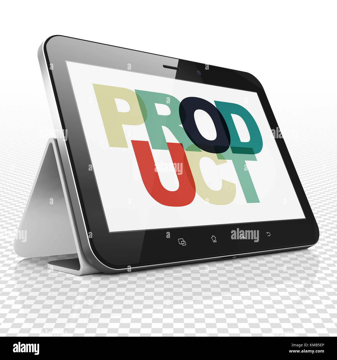 Marketing concept: Tablet Computer with Product on display Stock Photo ...