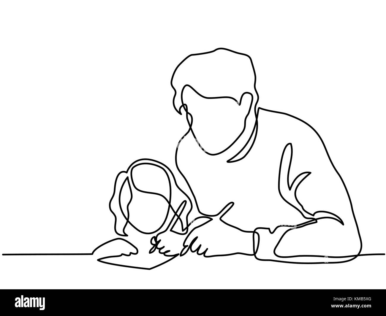 Child writing to father Stock Vector Images - Alamy