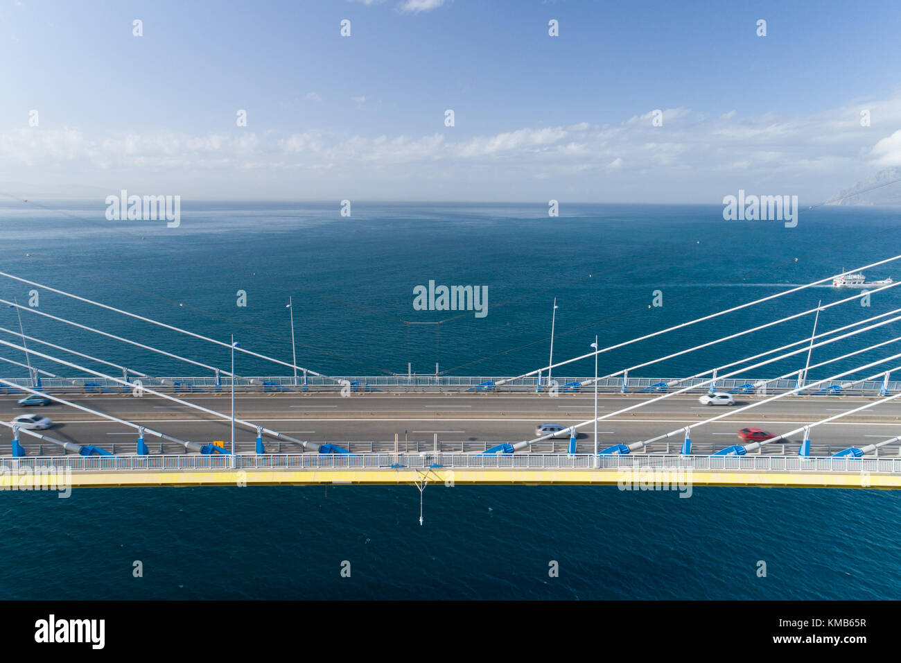 aerial view of the Charilaos Trikoupis bridge Rio-Antirio Stock Photo ...