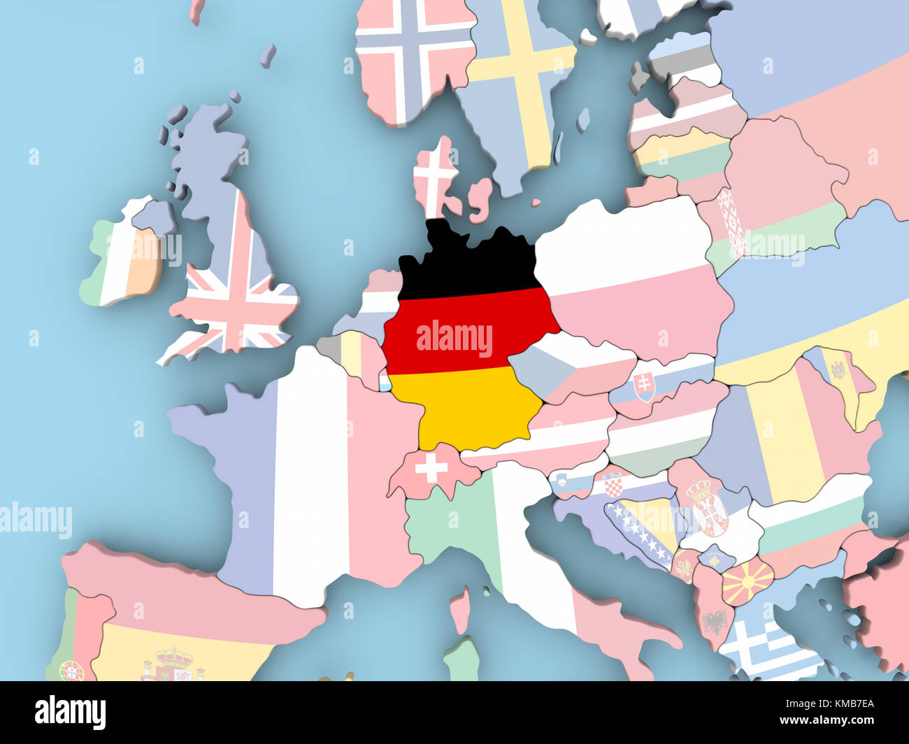 Germany with embedded flag. 3D illustration Stock Photo - Alamy